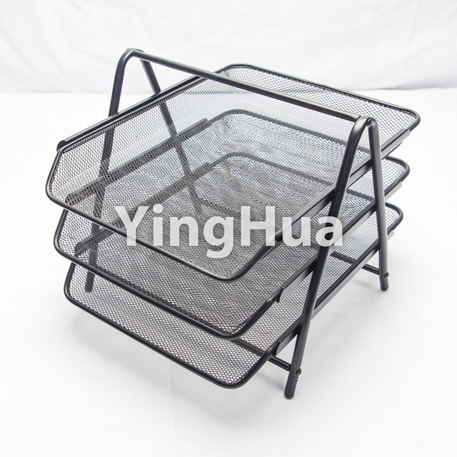 Assembled multi-layer file rack export Fashion Minimalist metal grid ...