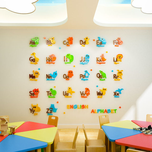 26 English letters wall stickers in kindergarten early teaching early ...