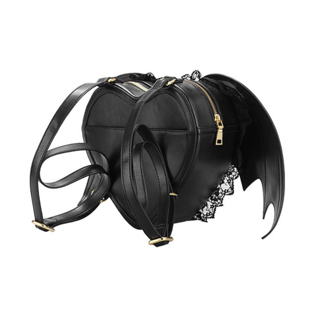 New Love Lady Personalized Backpack Women's Bag Soft Bag Black Angel ...