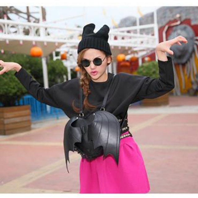 New Love Lady Personalized Backpack Women's Bag Soft Bag Black Angel ...