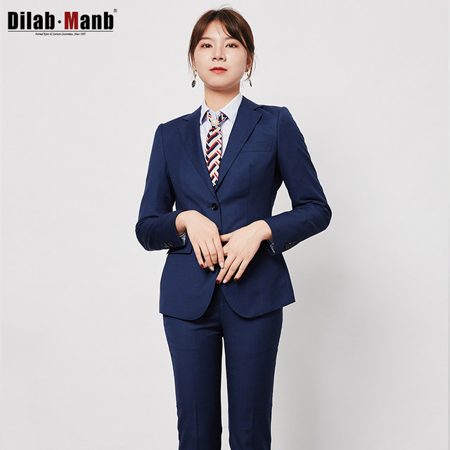 Dimeng suit suit women's royal blue professional wear spring and autumn ...