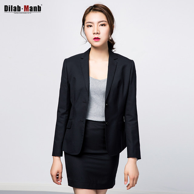 Di Meng Suit Women's Black Wool High-end Slim Professional Suit Jacket ...