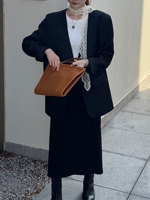 High-end lace streamer suit jacket 5033 temperament V-neck minimalist ...