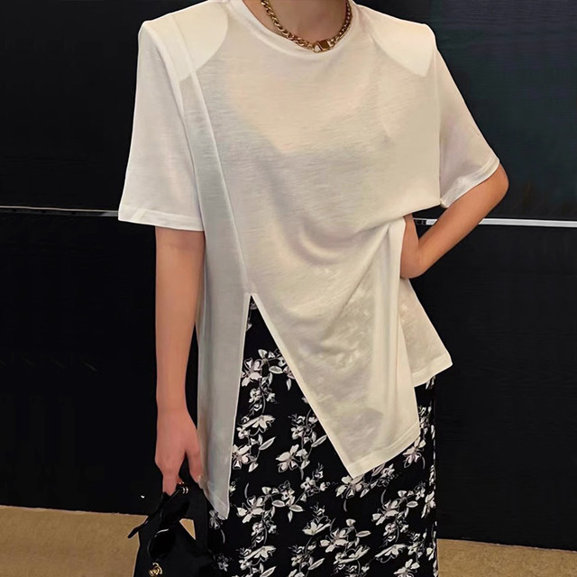 Facial mask T-shirt for women short-sleeved thin micro-transparent ...