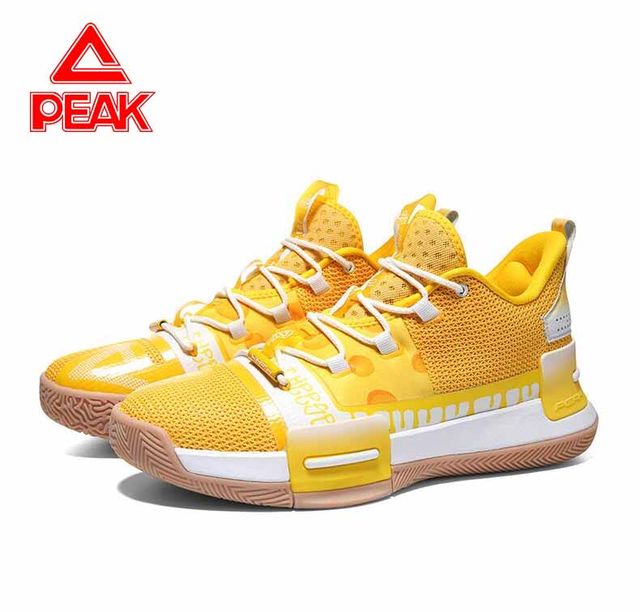 Peak state flash basketball shoes men's cheese color special sneakers ...
