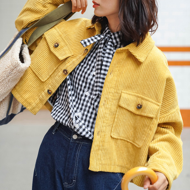 Hewu Hewu Original Homemade Corduroy Short Jacket Strip Furry Autumn ...