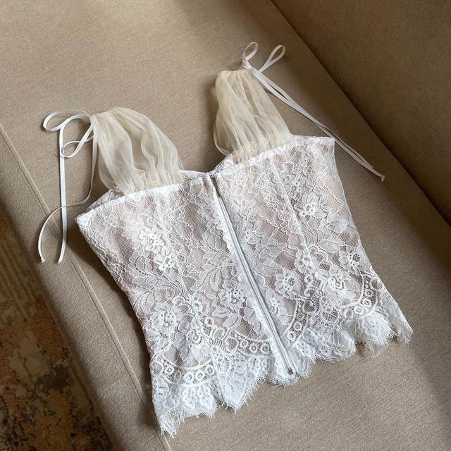 Lace inner wear charm French pure sexy custom lace top for women