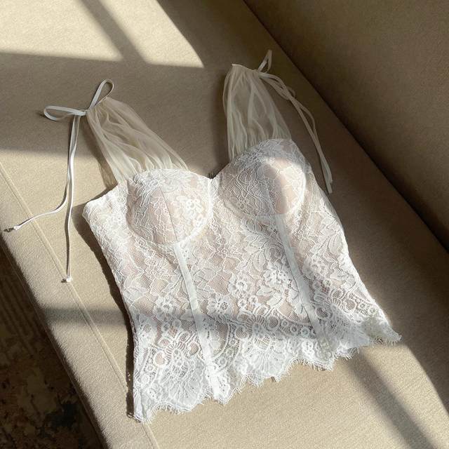 Lace inner wear charm French pure sexy custom lace top for women