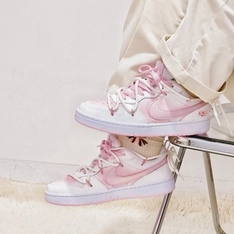 Customized sneakers Nike Court Borough Steam Puppet Peach Girl Pink ...