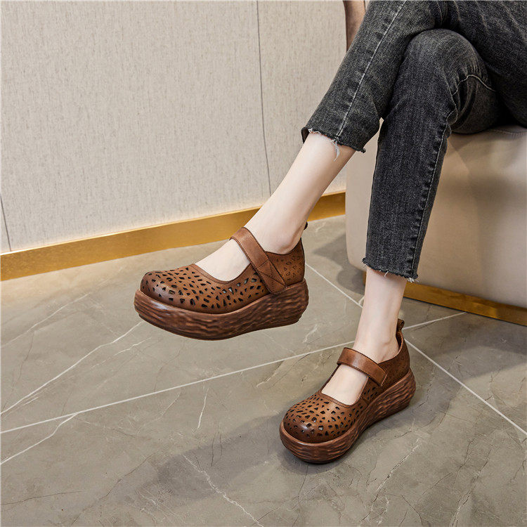 900 drawstring thick-soled sandals platform shoes soft-soled round toe ...