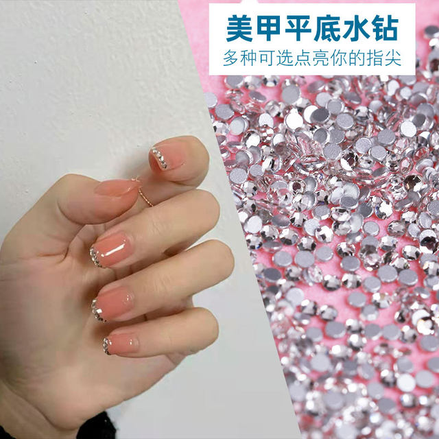 Nail art jewelry diamond flat bottom diamond transparent diamond ...