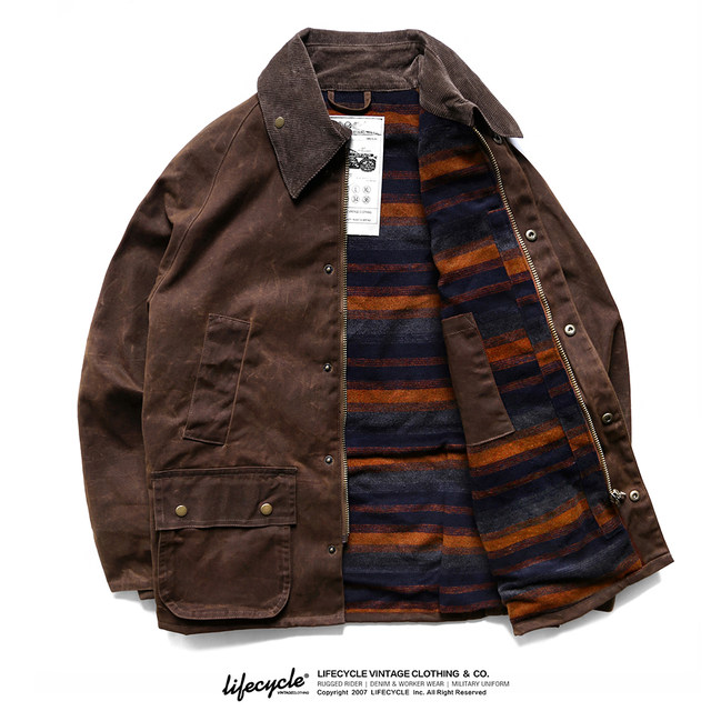 LifeCycle Autumn and Winter Heavy Waterproof Oil Wax Jacket Amei Kaji ...