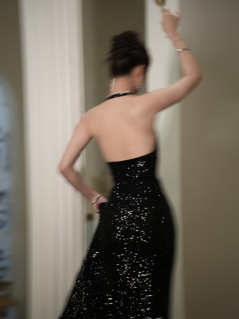 Black Sequenant Mermaid Ji Gotto Skirt High -end Light Luxury Capacity ...