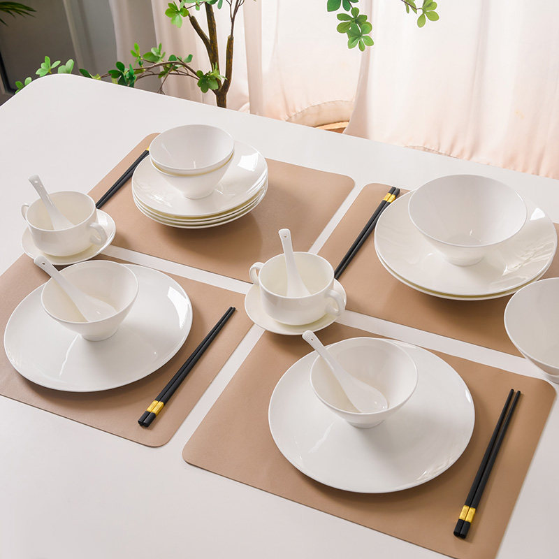 Minimalist Tableware Monazone Tableware Bone China New Home Pure White