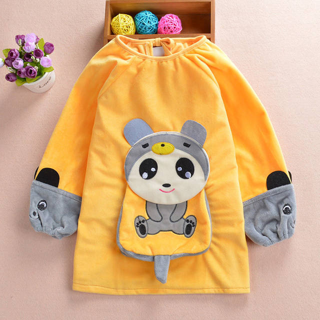 Children's smock autumn and winter boys and girls baby apron long ...