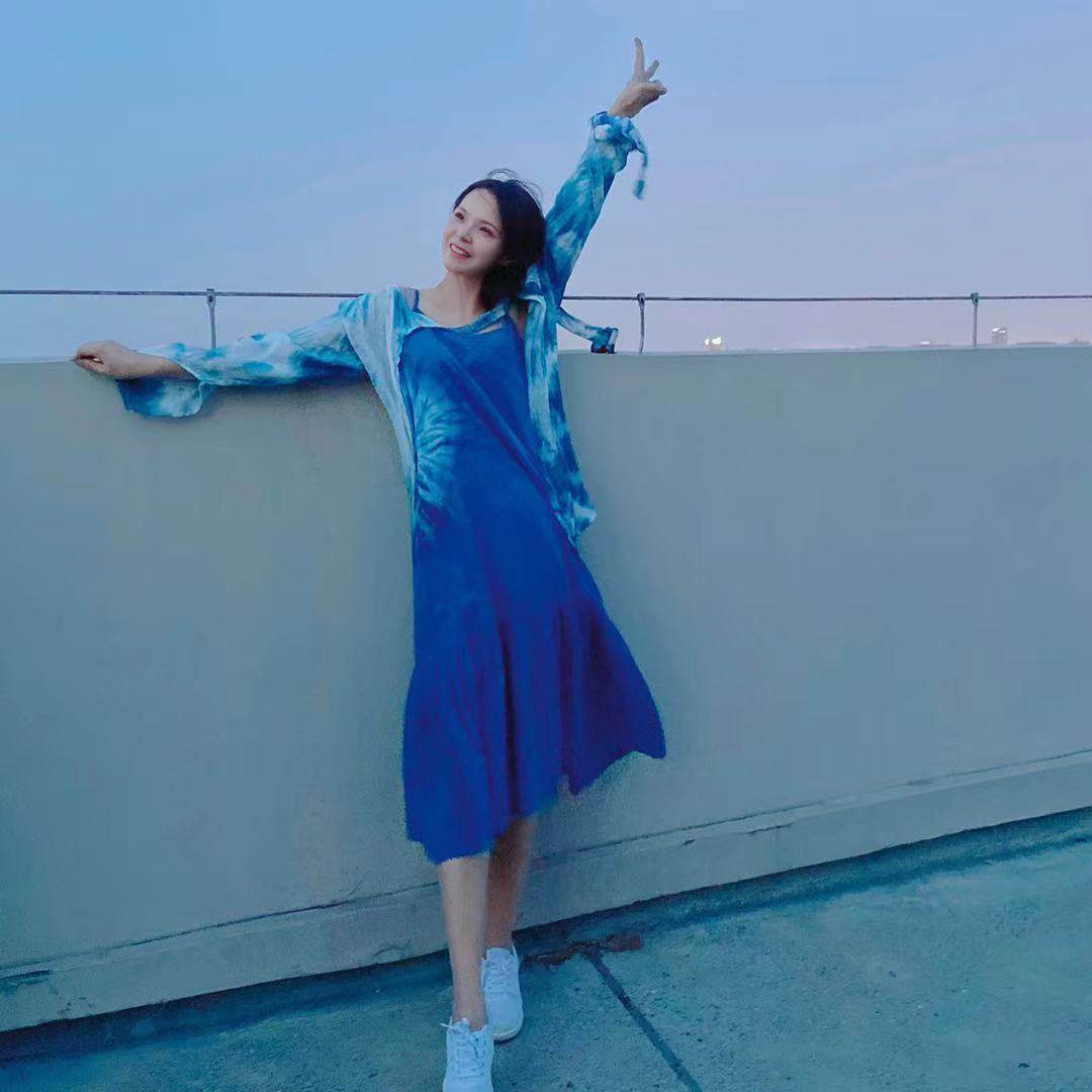 Yiche tie-dye original design handmade plant blue dyeing literary and ...