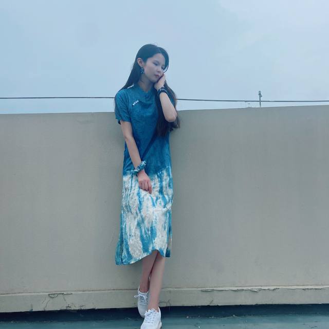 Yiche tie-dye original design handmade plant blue dye new Chinese style ...