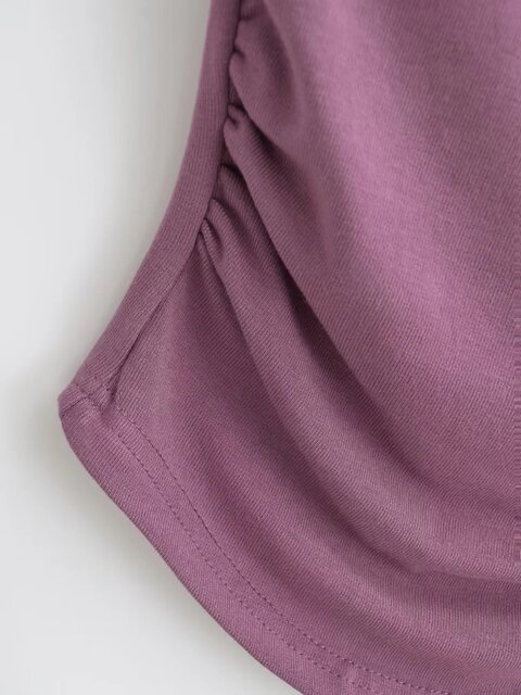 Little Ru French style sexy one-length stripped short-sleeved base ...