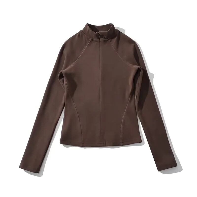 American retro topstitched double-sided German velvet raglan sleeve ...