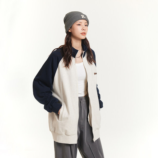 RAPPEYE sports casual American retro contrasting color jacket boys ...