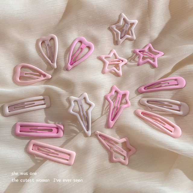 Cute Pink Star Children's Hair Clip for Girls, Side Fringe Hair Clip ...
