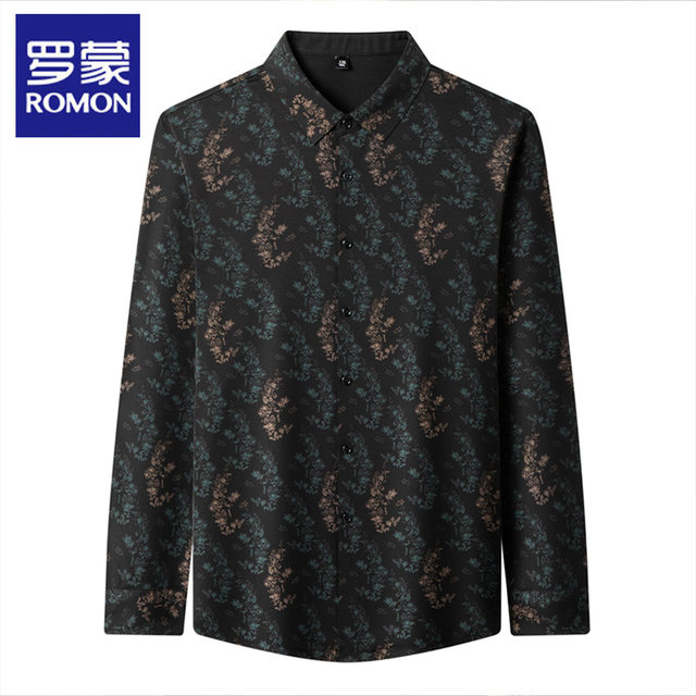 Luo Meng Seamless Printed Shirt Men's Long Sleeve 2024 Autumn New ...