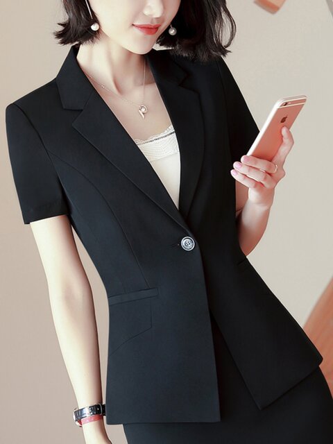 Summer hotel manager professional attire summer black suit jacket short ...