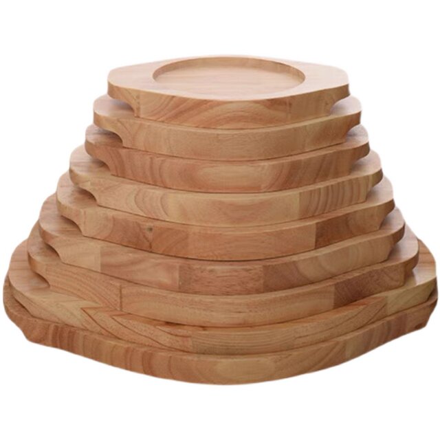 Thick oak solid wood meal cushion bottom iron plate base round ...