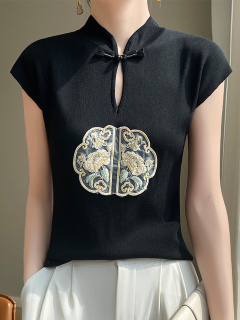 New Chinese style cheongsam stand collar button Chinese style top for ...