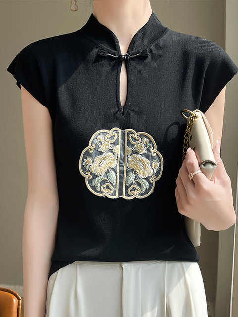 New Chinese style cheongsam stand collar button Chinese style top for ...