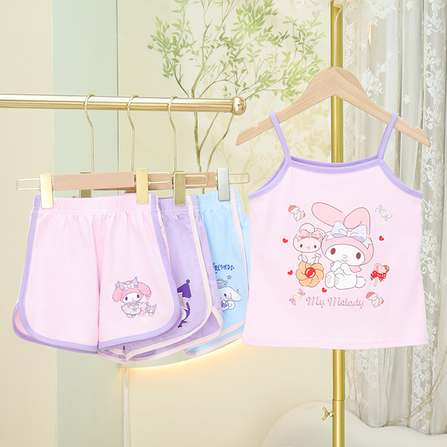 2024 New Girls Summer Princess Camisole Top Shorts Set Baby Girl ...