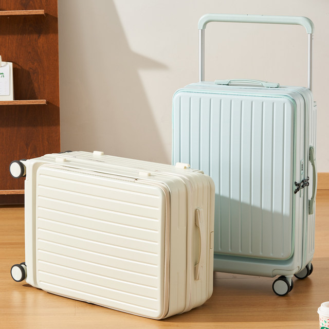 Side-opening cover deep compartment suitcase wide trolley 20-inch women ...
