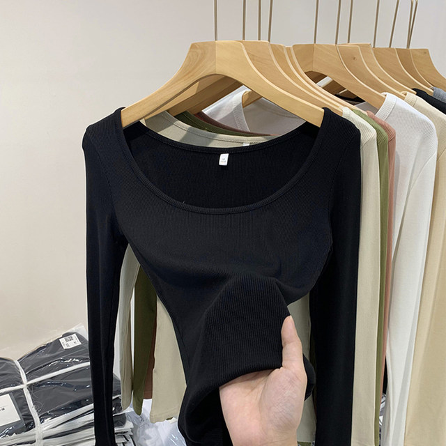 Thread of thread low -neck bottom shirt female inward 2022 new spring ...