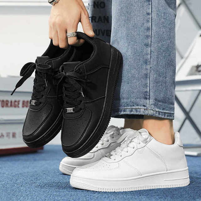 Black men's shoes Summer waiter at work, breathable, waterproof and ...