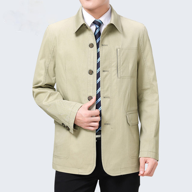 Classic car autumn dad pure cotton button casual jacket middle-aged and ...