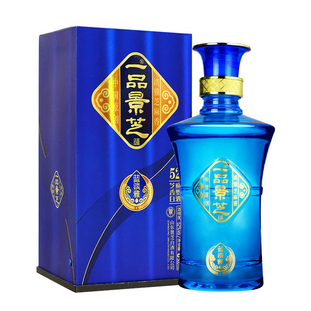 Jingzhi Jiu Yipin Jingzhi Blue Elegant 52 degrees 500ml2 bottles of gift bags with sesame flavor ...