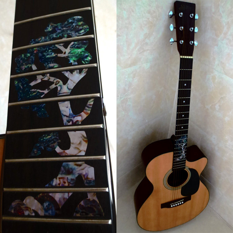 Tree of Life Guitar Fretboard Decal - Real Shell Inlay Sticker