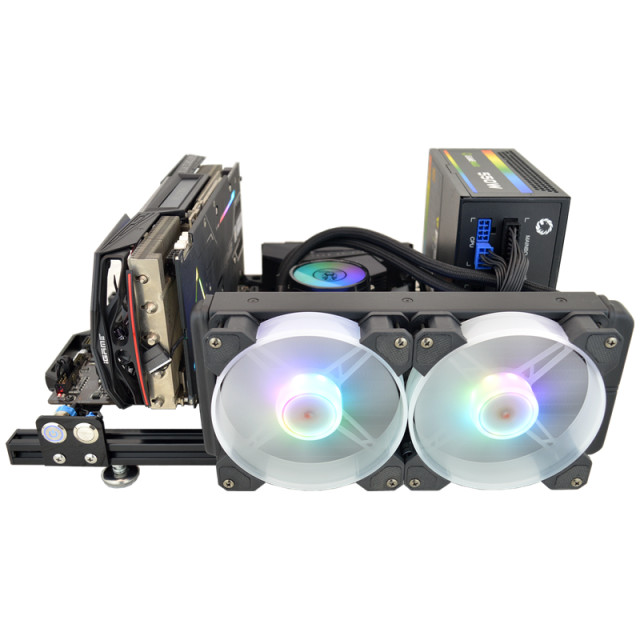 Open computer case flat/horizontal graphics card testing DIY aluminum ...