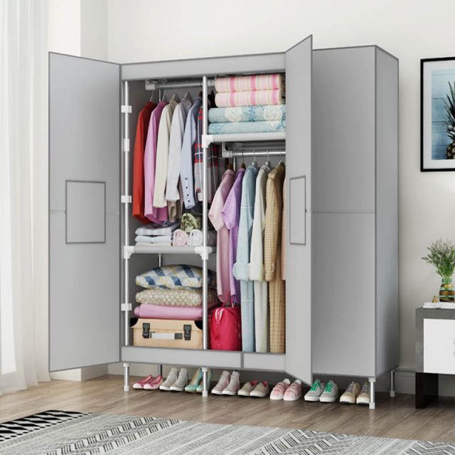 Simple wardrobe, strong and durable storage, dust-proof fabric wardrobe ...