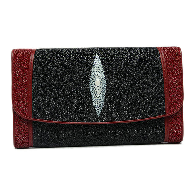 Counter genuine women's long pearl fish skin wallet wallet genuine ...