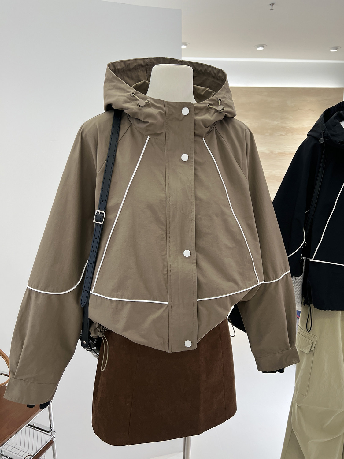 American retro lazy fashionable loose hooded versatile zipper ...