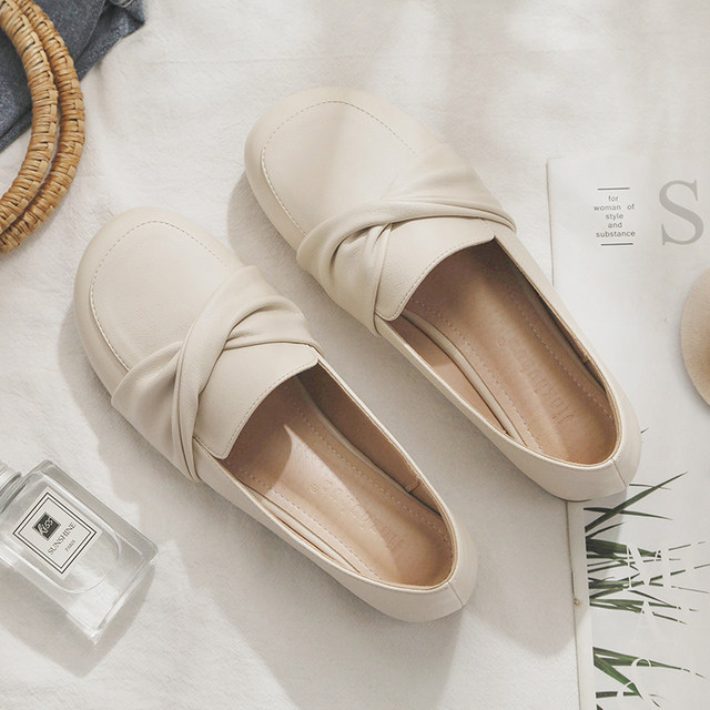 Sheepskin version ~ spring new flat -bottomed night shoes gentle and ...