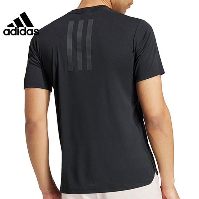 Adidas official website men's sports casual round neck short-sleeved T ...