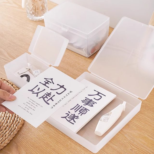 Card storage box transparent desktop small items sundry storage box ...