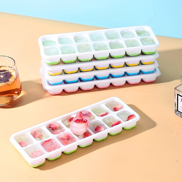 Ice cube mold food grade silicone frozen ice cube storage box household ...