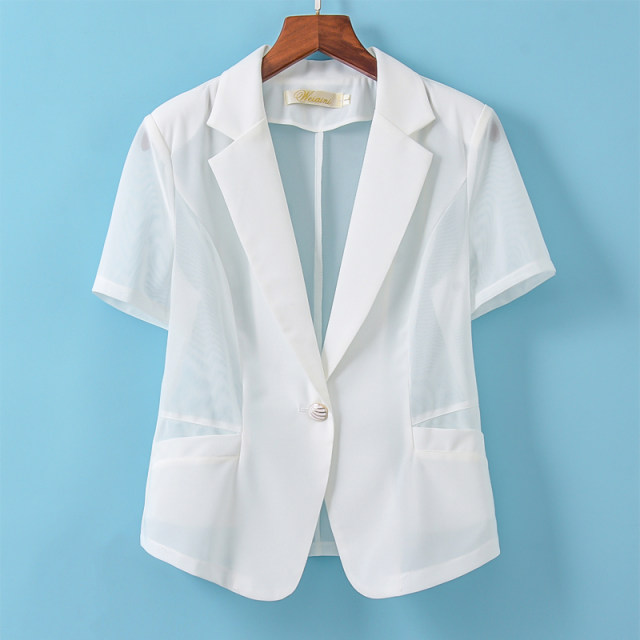 Short-sleeved small blazer for women 2024 new summer thin temperament ...