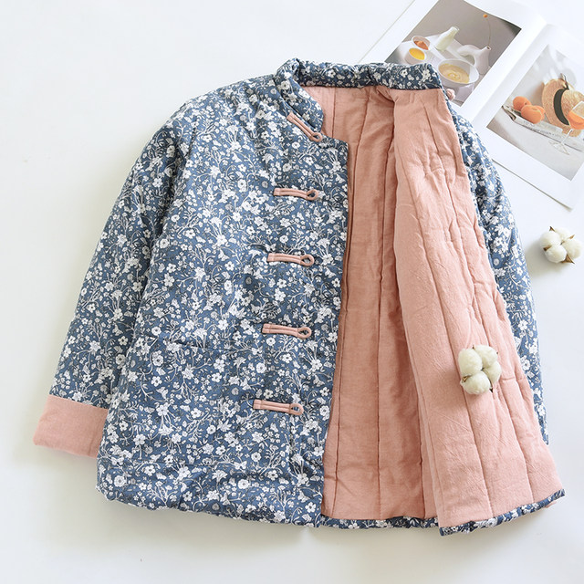 Winter women's Chinese-style cotton coat, Chinese-style retro buckle ...