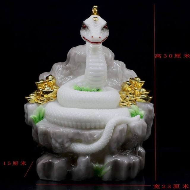 12,16 real body black snake yellow snake fairy statue jade zodiac lucky ...