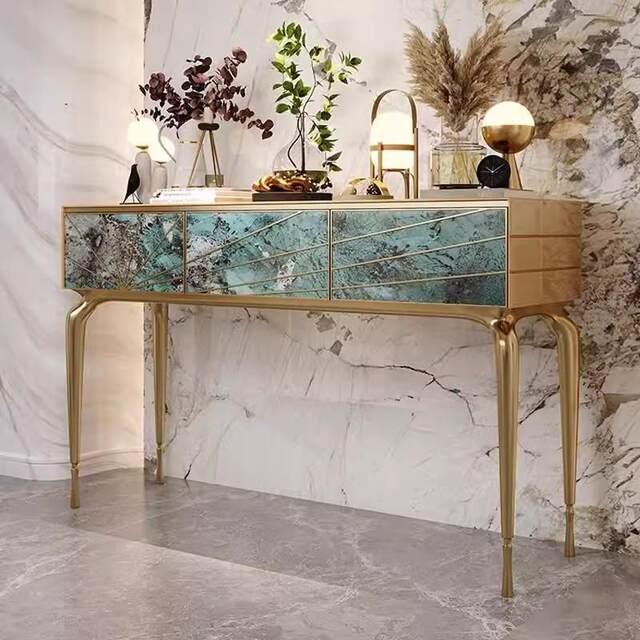 Italian light luxury entrance table, high-end designer entrance door ...