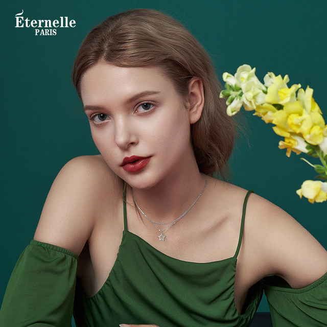 French Eternelle jewelry double layer necklace 2024 new niche clavicle chain birthday gift